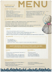 Menus - Barnacle Restaurant & Bar